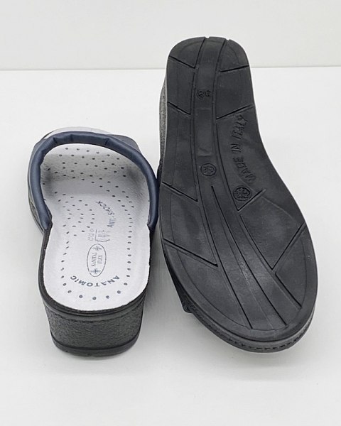 Damskie klapki laczki medyczne Sanital Flex 698 blue, tęgość G ...